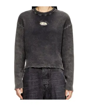 DIESEL® M-anchorex Logo Detail Sweater - Dark Gray