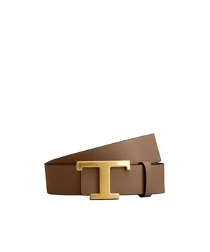 TOD'S T-timeless Buckle Belt - Brown, Beige