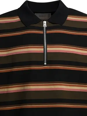 Sacai Stripe Half-zip Polo Shirt