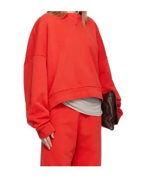ENTIRE STUDIOS Crewneck Cropped Sweatshirt - Red
