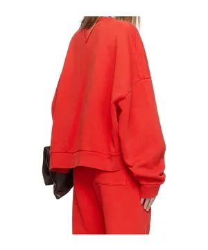 ENTIRE STUDIOS Crewneck Cropped Sweatshirt - Red