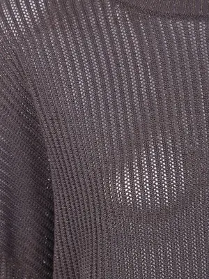 Brunello Cucinelli Long Sleeve Jumper With Ribbed Collar - Black