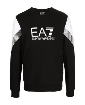 EA7 Logo Print Crewneck Sweatshirt