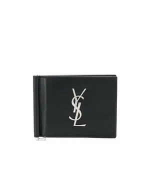 Saint Laurent Monogram Money Clip Wallet - Green
