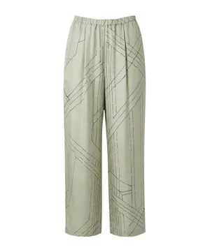 ALYSI Printed Wide-leg Trousers - Gray