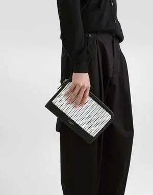 Dolce & Gabbana Woven Panel Wristlet Bag - White