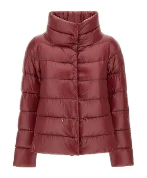 Herno Funnel Neck Quilted Down Jacket - Red