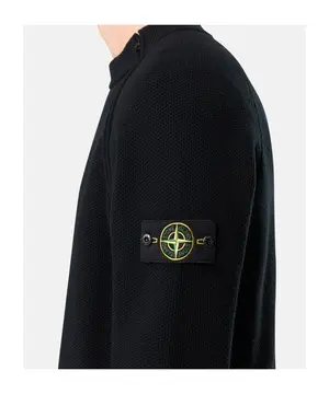 Stone Island Mock Neck Zip Detailed Jumper