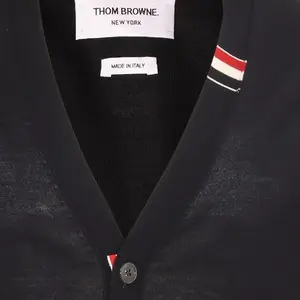 Thom Browne V-neck Knitted Cardigan With Stripes
