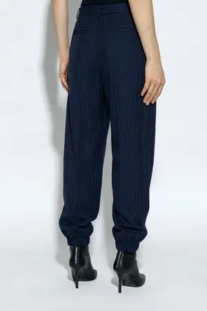 Moschino High-waisted Striped Wide-leg Trousers - Black