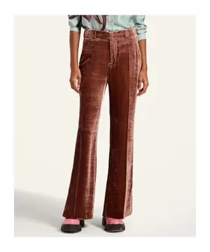 La DoubleJ Velvet Flare Pants - Solid Pink