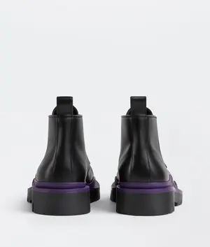 Bottega Veneta Leather Lace-up Boots With Purple Sole