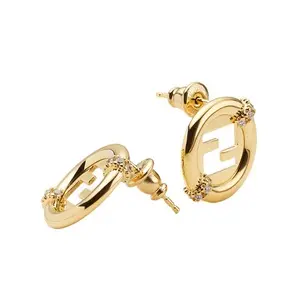 Fendi Everround Embellished Earrings With Crystal Bezels