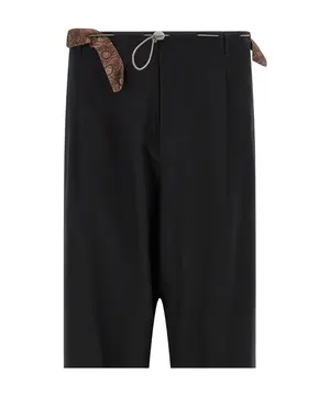 MAGLIANO Wide-leg Trousers With Drawstring Waist - Black