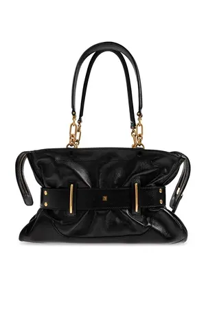 Balmain Anthem Buckled Shoulder Bag - Black