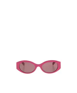 Balenciaga Oval Frame Sunglasses - Nude