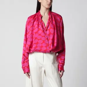 Dries Van Noten Long-sleeved Cover-up With Circular Pattern And Tie Detail