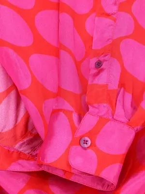 Dries Van Noten Long-sleeved Cover-up With Circular Pattern And Tie Detail