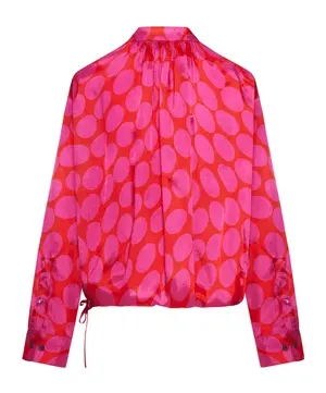 Dries Van Noten Long-sleeved Cover-up With Circular Pattern And Tie Detail