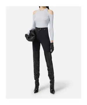 Elisabetta Franchi Slim Fit Crêpe Trousers With Zip Detail