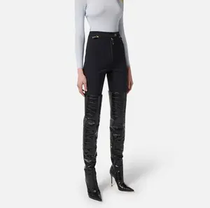 Elisabetta Franchi Slim Fit Crêpe Trousers With Zip Detail