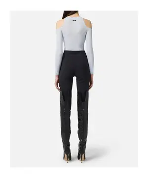 Elisabetta Franchi Slim Fit Crêpe Trousers With Zip Detail