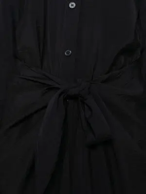 Emporio Armani Long Sleeve Tie-front Shirt Dress - Blue