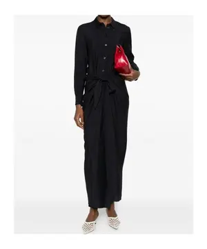 Emporio Armani Long Sleeve Tie-front Shirt Dress - Blue