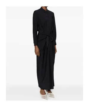 Emporio Armani Long Sleeve Tie-front Shirt Dress - Blue