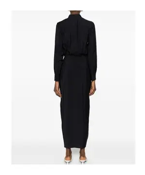 Emporio Armani Long Sleeve Tie-front Shirt Dress - Blue