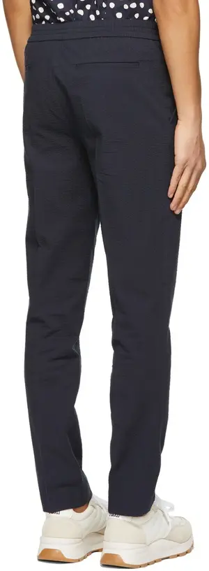Harmony Elasticated Waistband Slim-fit Textured Trousers