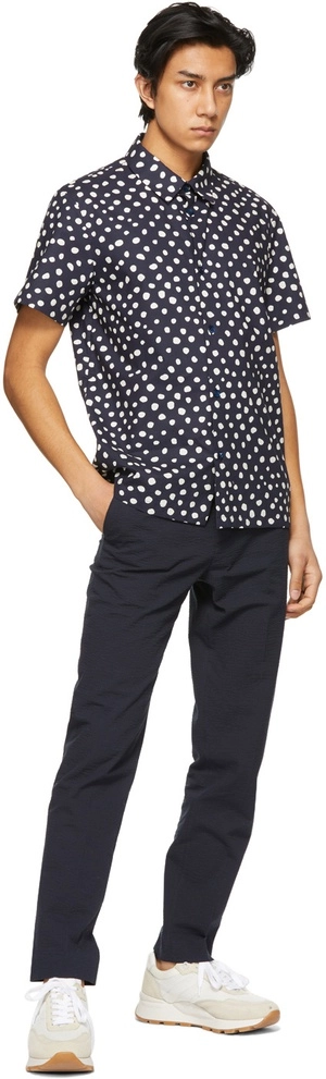 Harmony Elasticated Waistband Slim-fit Textured Trousers