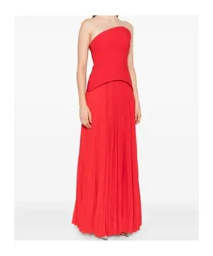 Solace Britt Off-shoulder Strapless Gown With Pleated Skirt