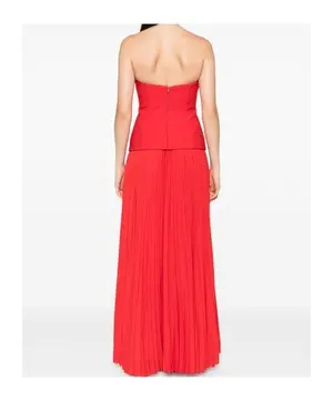 Solace Britt Off-shoulder Strapless Gown With Pleated Skirt