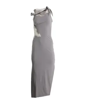 Coperni Lace Detail Sleeveless Midi Dress - Gray