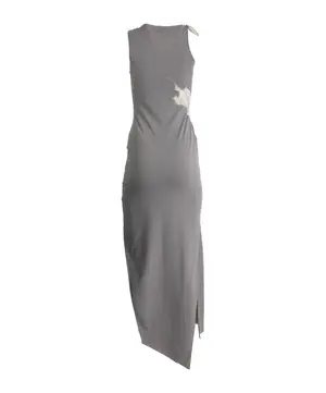 Coperni Lace Detail Sleeveless Midi Dress - Gray