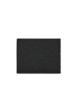 FERRAGAMO Embossed Logo Bifold Wallet - Black