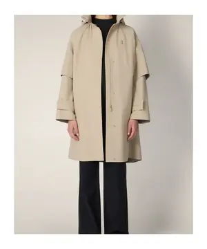 SAVE THE DUCK Hooded Cape Detail Coat