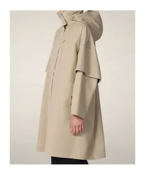 SAVE THE DUCK Hooded Cape Detail Coat