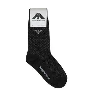 Emporio Armani Logo Knitted Crew Socks - Black