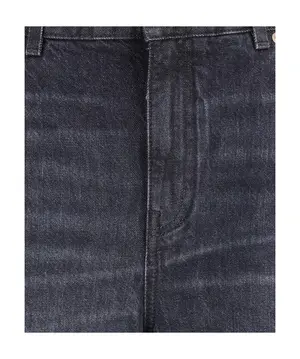 Chloé Logo Patch Wide-leg Jeans - Agate Black