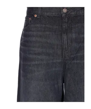 Chloé Logo Patch Wide-leg Jeans - Agate Black