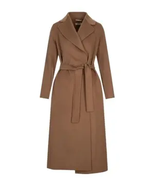 Max Mara Poldo Belted Long-sleeved Coat - Brown