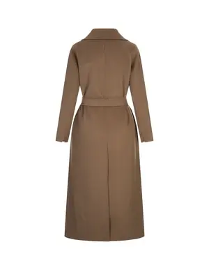 Max Mara Poldo Belted Long-sleeved Coat - Brown