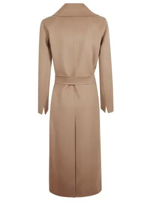 Max Mara Poldo Belted Long-sleeved Coat - Brown