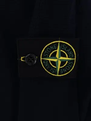 Stone Island Crewneck Sweatshirt With Removable Logo Patch - Blue