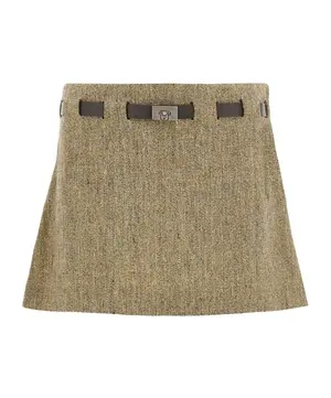 FERRAGAMO Mini Skirt With Gancini Belt - Polychromatic