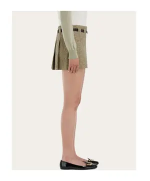 FERRAGAMO Mini Skirt With Gancini Belt - Polychromatic
