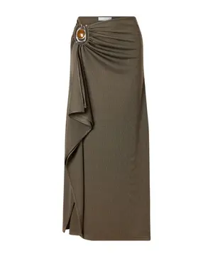 Christopher Esber Embellished Cascade Maxi Skirt - Brown
