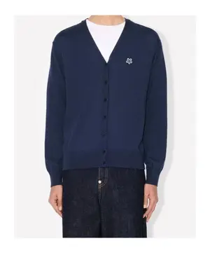Kenzo V-neck Buttoned Cardigan With Boke Flower Embroidery